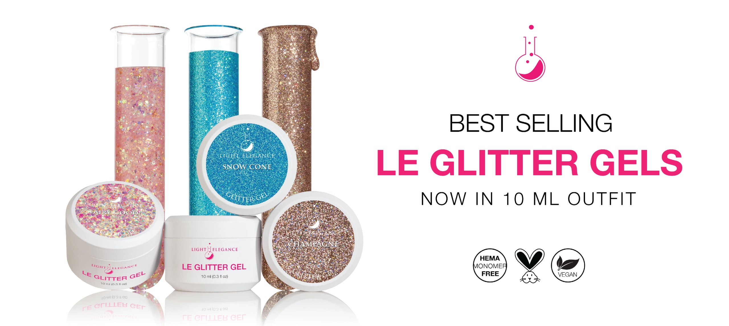 Light Elegance - HEMA Free Gel Polish, Glitter Gel, Builder Gel, Nail