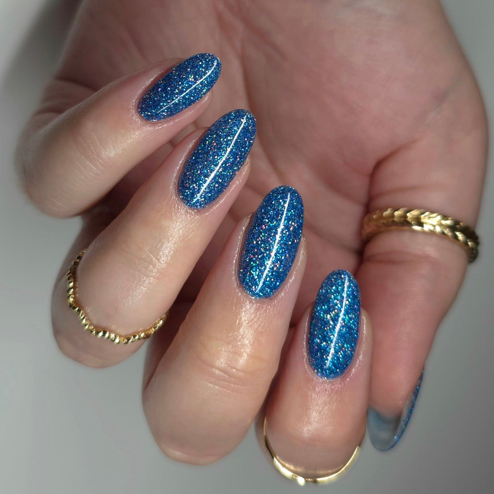 P+ Blast Off Blue Glitter Gel Polish 10 ml — Light Elegance